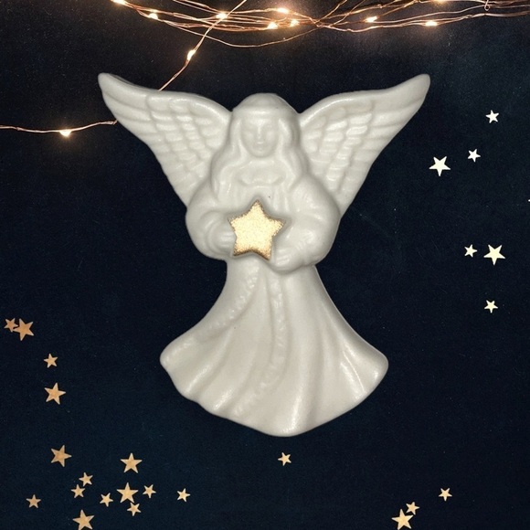 Lenox | Jewelry | Lenox Winged Angel Holding A Gold Tone Star Vintage ...